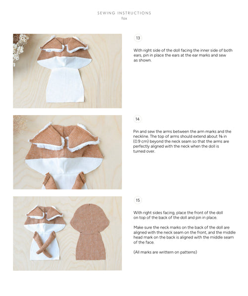 Fox Plush Sewing Pattern - Create Your Own - Mes Petites Lunes