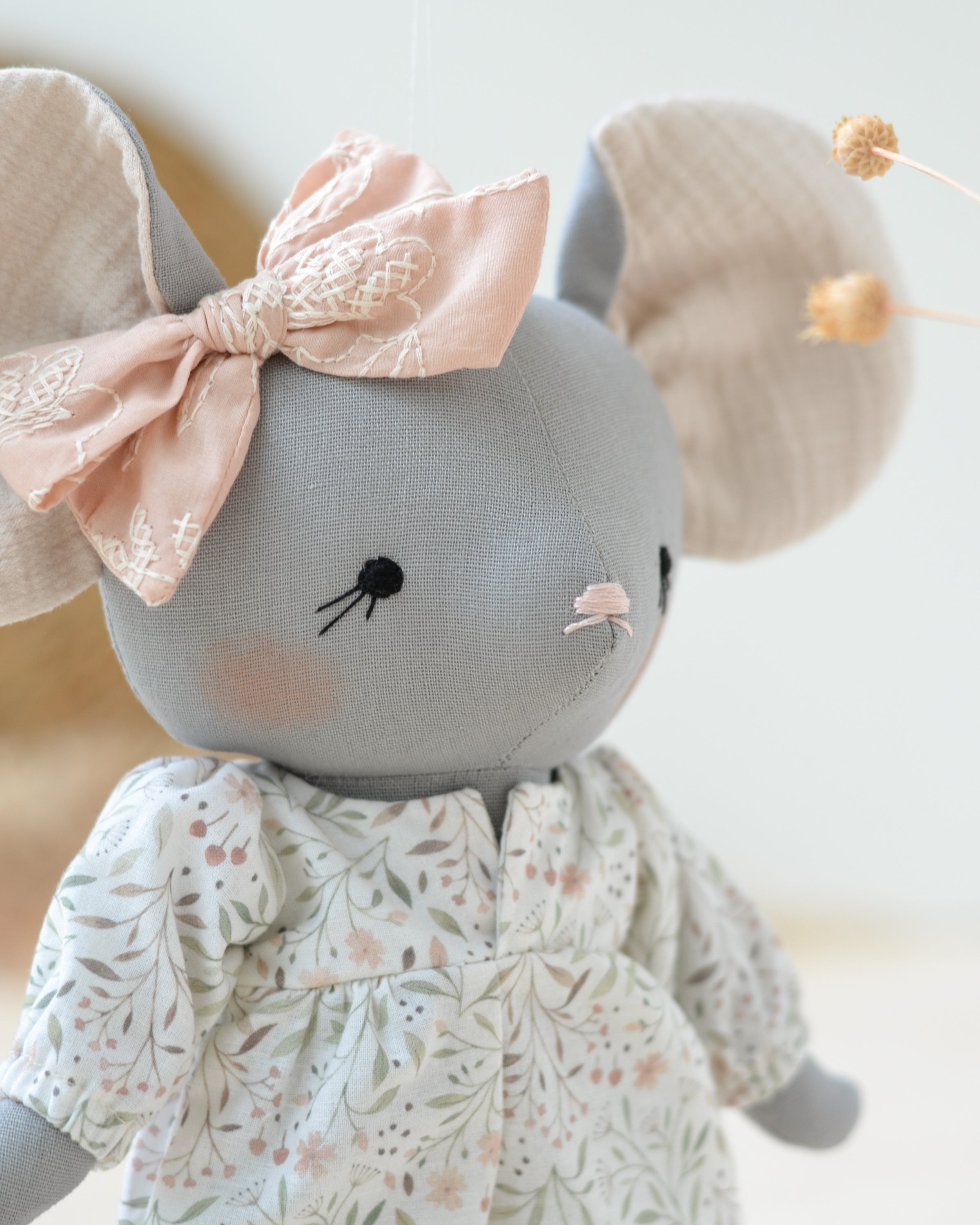 Mouse Soft Toy Laure Floral jumpsuit | Mes petites lunes