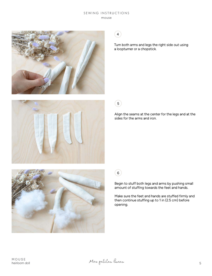 Mouse doll Sewing Pattern | Mes petites lunes