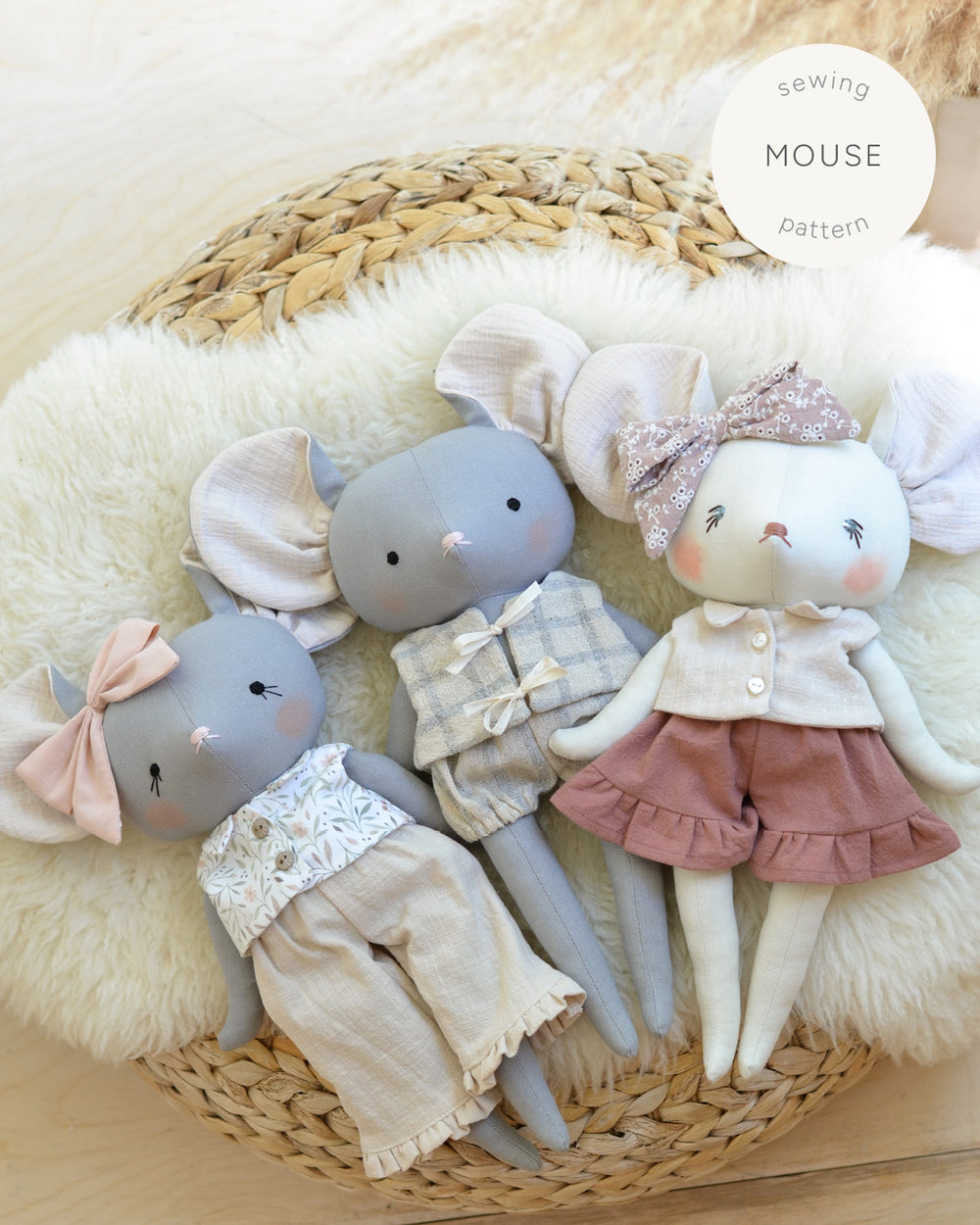 Mouse doll Sewing Pattern | Mes petites lunes